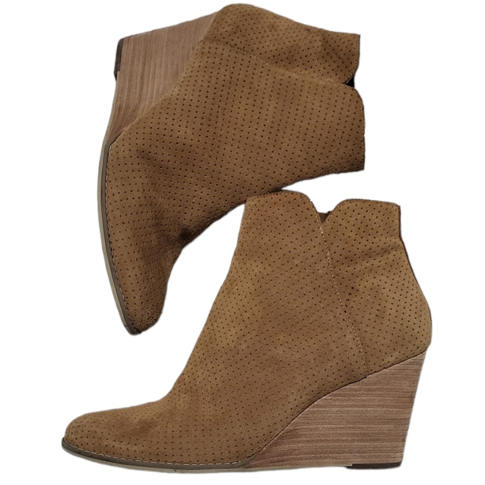 Susina Perforated Wedge Ankle Booties Size 9 - Gem